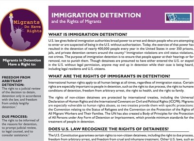Factsheet: Immigration Detention and the Rights of Migrants - The ...