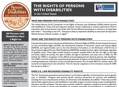 Factsheet: Rights of Persons with Disabilities - The Advocates for ...