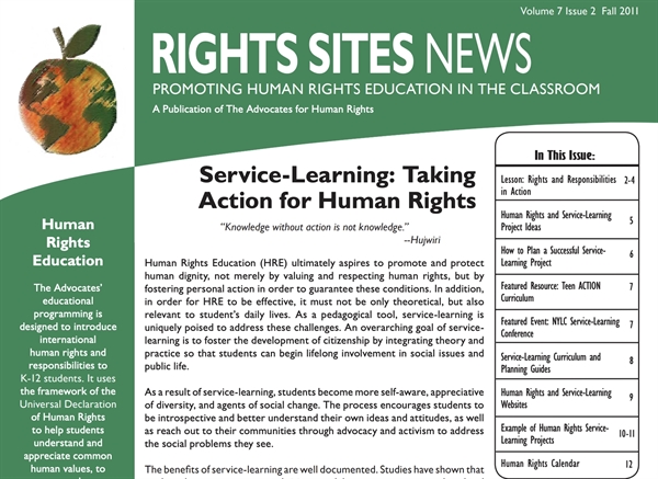 Rights Sites News: Service-Learning: Taking Action for Human Rights ...