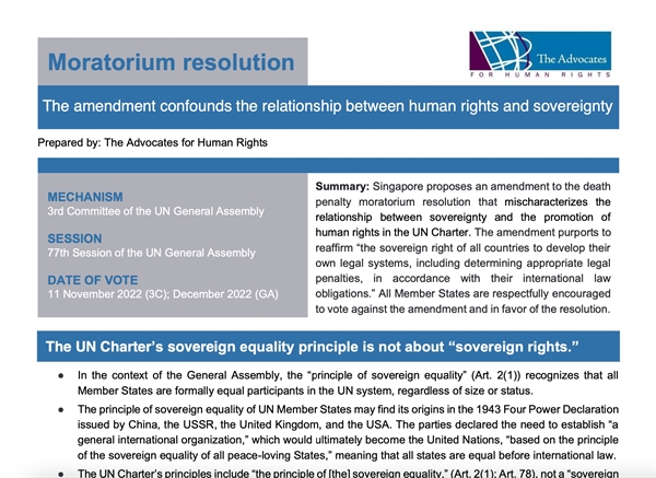 One-pager on sovereignty amendment - The Advocates for Human Rights