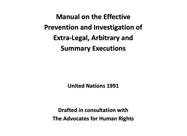 Manual on the Effective Prevention and Investigation of Extra-Legal ...